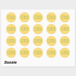 OK Logo Classic Round Sticker | Zazzle