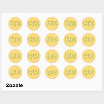 OK Logo Classic Round Sticker | Zazzle