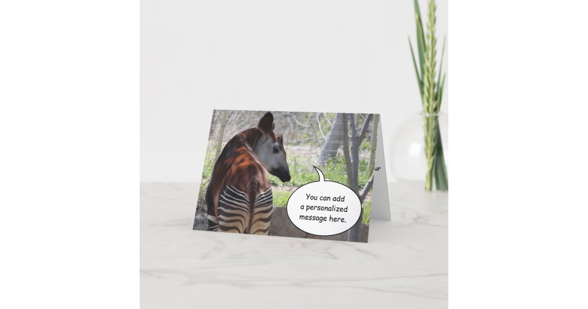 Okapi Butt Greeting Card | Zazzle