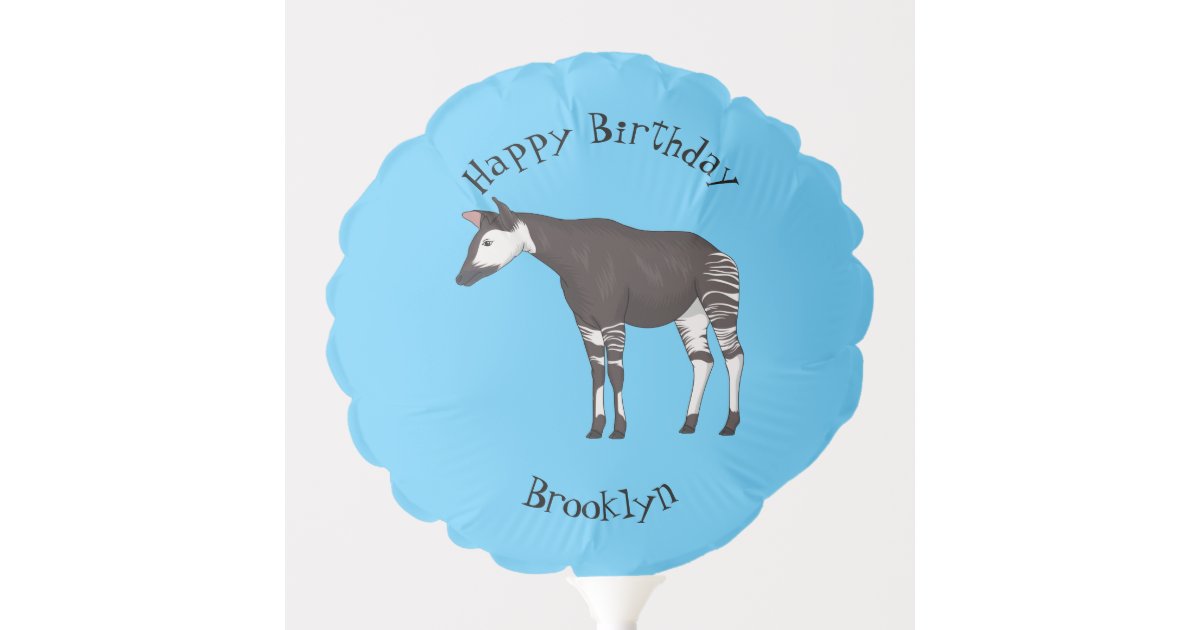 Okapi cartoon illustration balloon | Zazzle