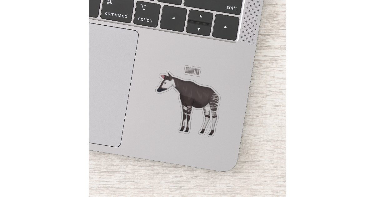 Okapi cartoon illustration sticker | Zazzle
