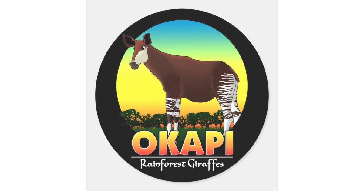 Okapi Classic Round Sticker | Zazzle