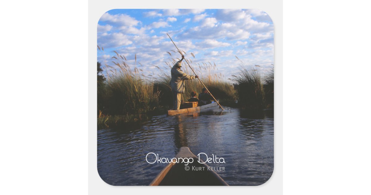Okavango Delta Square Sticker | Zazzle