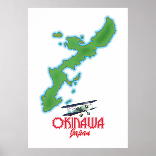 Okinawa Japan travel map Poster | Zazzle