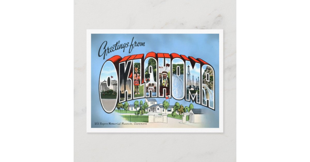 Oklahoma Big Letters Postcard | Zazzle