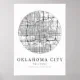 Oklahoma City Oklahoma Street Layout Map Poster | Zazzle