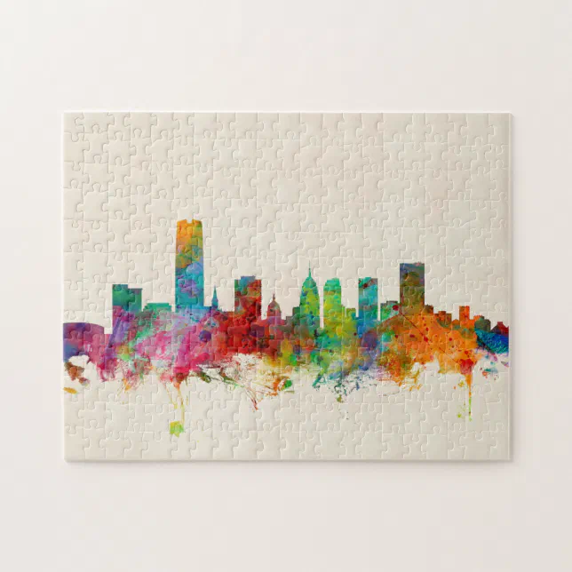 Oklahoma City Skyline Cityscape Jigsaw Puzzle | Zazzle