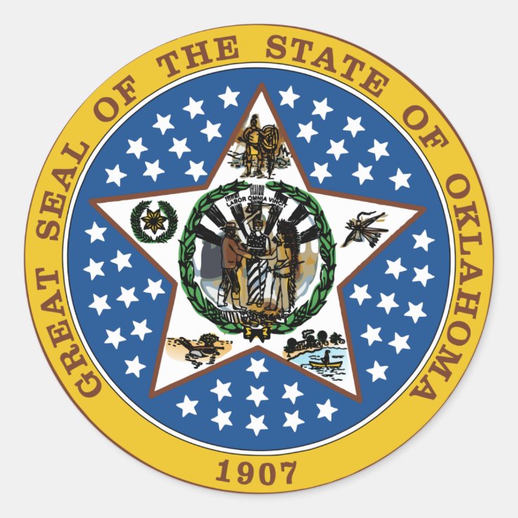 Oklahoma Classic Round Sticker | Zazzle