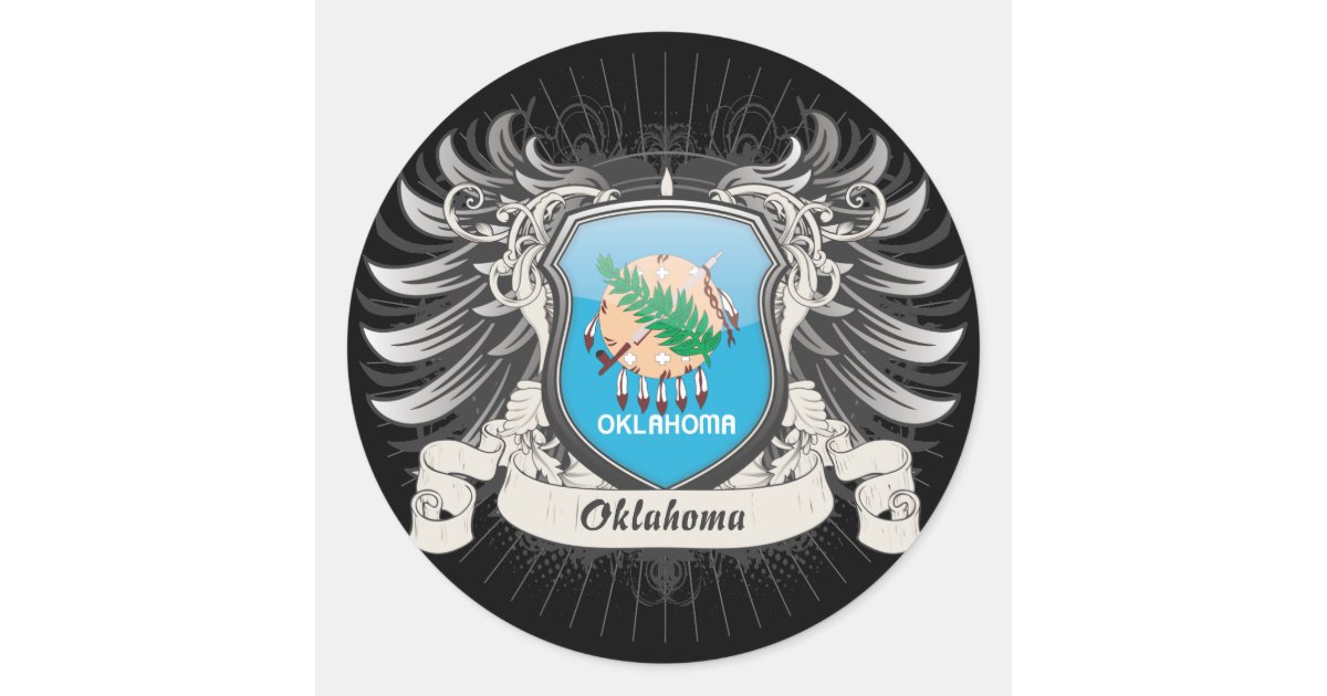 Oklahoma Crest Classic Round Sticker | Zazzle