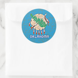 OKLAHOMA FLAG CLASSIC ROUND STICKER | Zazzle