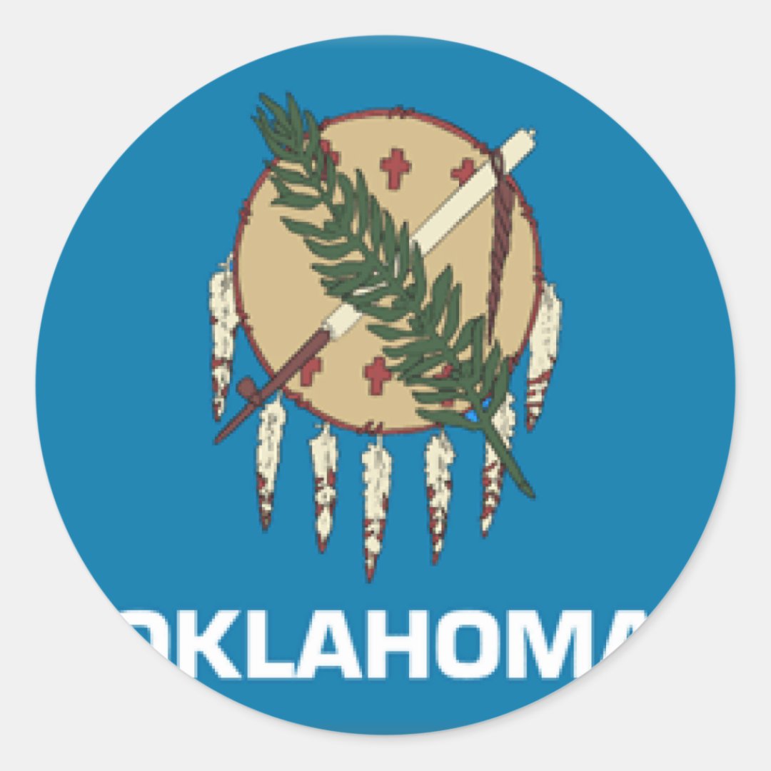Oklahoma Flag Classic Round Sticker | Zazzle
