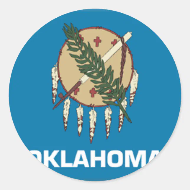 Oklahoma Flag Classic Round Sticker | Zazzle
