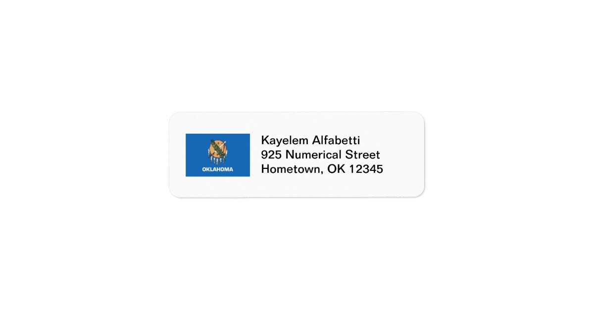 Oklahoma Flag Return Address Label | Zazzle
