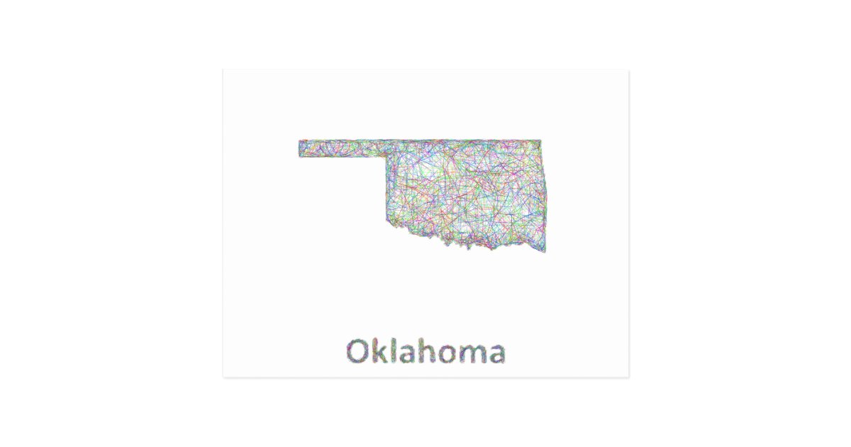 Oklahoma map postcard | Zazzle.com