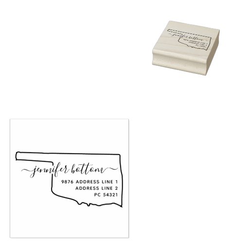 Oklahoma Map Signature Rubber Stamp | Zazzle