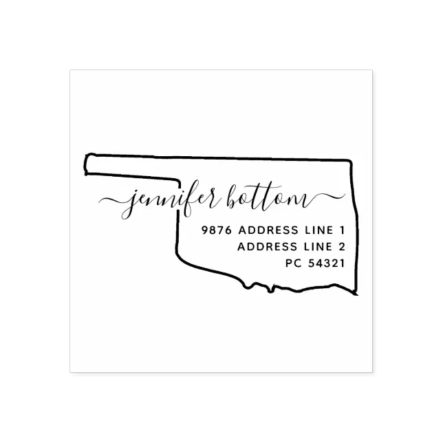 Oklahoma Map Signature Rubber Stamp | Zazzle