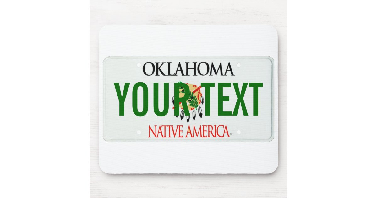 Oklahoma Native America license plate mouse pad | Zazzle