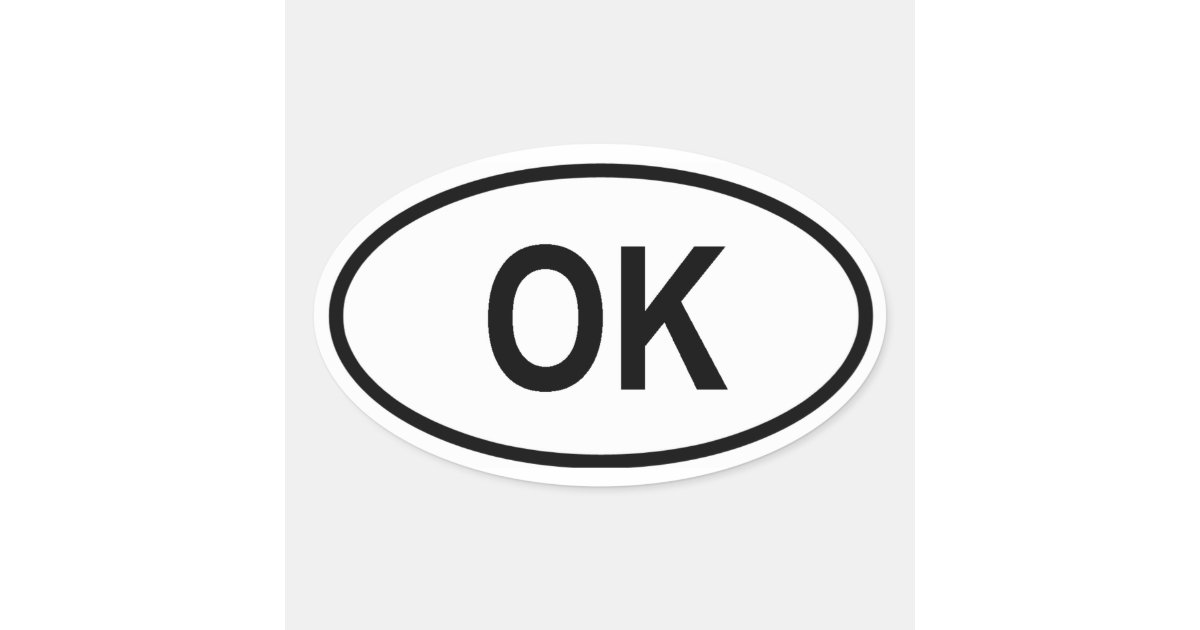Oklahoma "OK" Oval Sticker | Zazzle