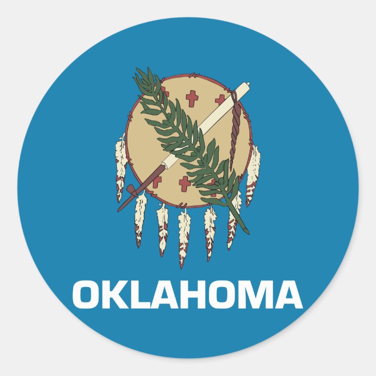 Oklahoma State Flag Classic Round Sticker | Zazzle