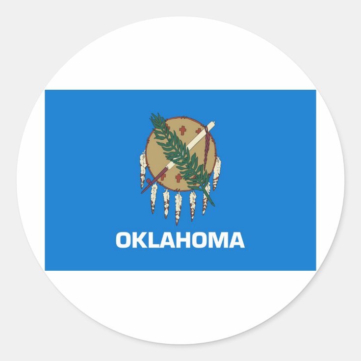 Oklahoma State Flag Classic Round Sticker | Zazzle