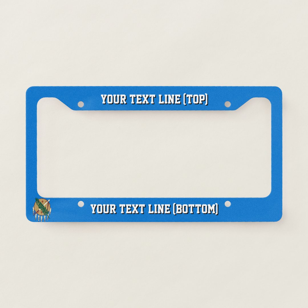 Oklahoma State Flag Design on a Personalized License Plate Frame | Zazzle