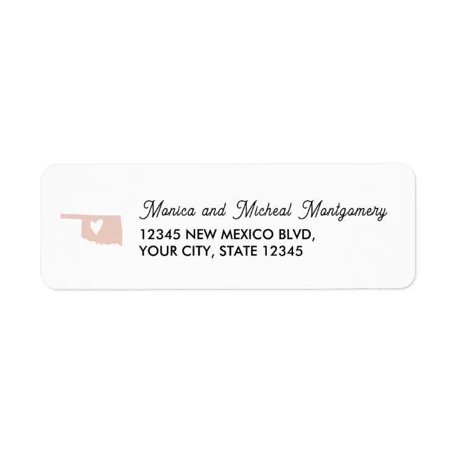 OKLAHOMA State Map with Heart - ANY COLOR Label | Zazzle