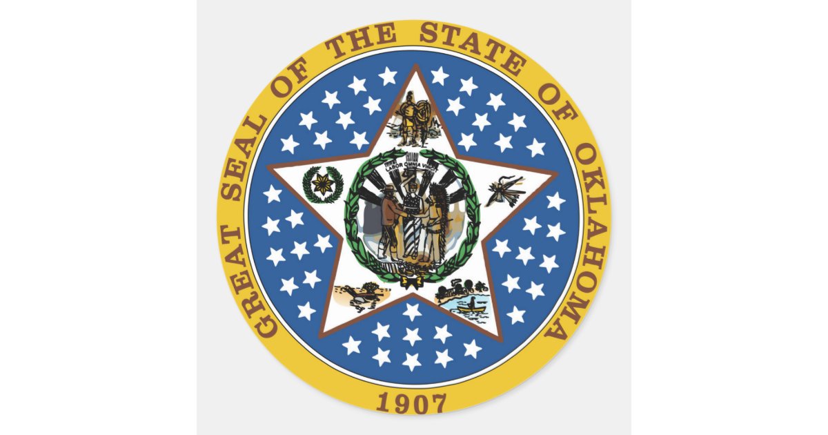 Oklahoma state seal america republic symbol flag | Zazzle