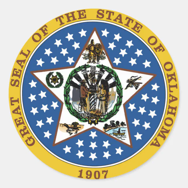 Oklahoma state seal america republic symbol flag | Zazzle