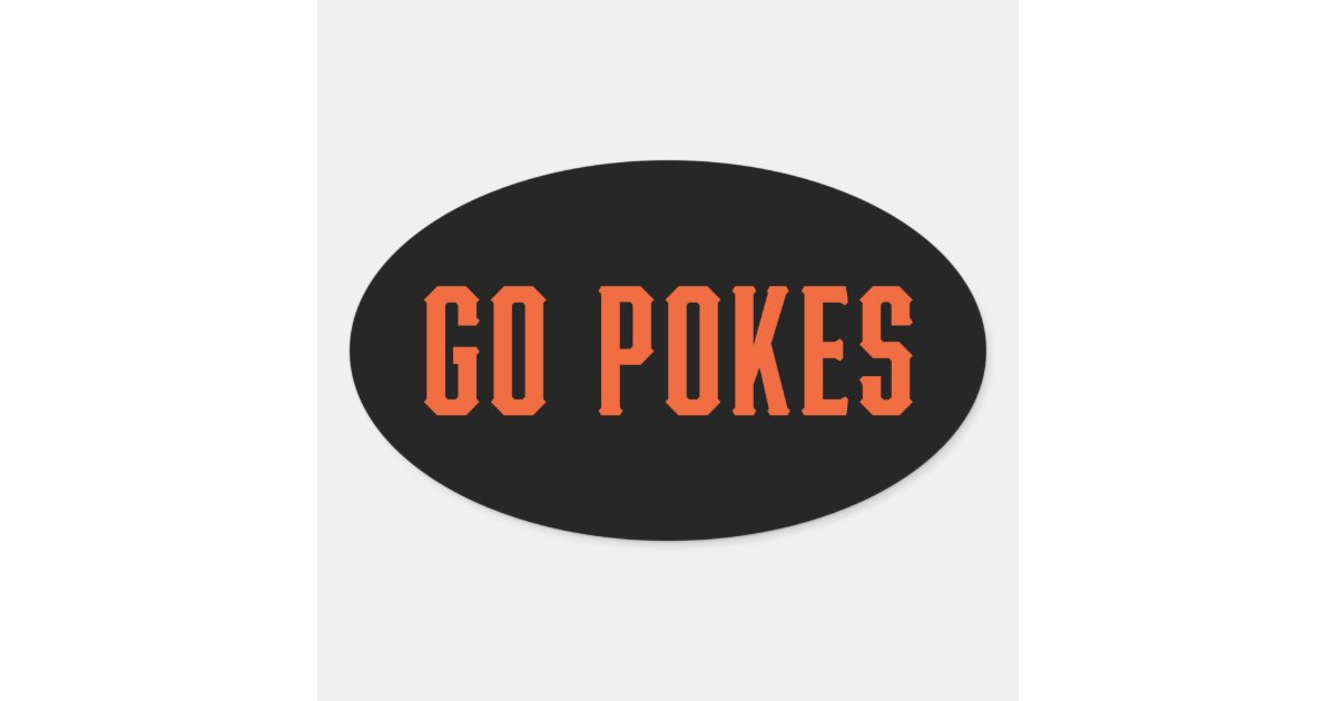 Oklahoma State University | Go Pokes Oval Sticker | Zazzle