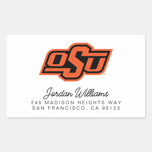 Oklahoma State University | OSU Logo Rectangular Sticker | Zazzle
