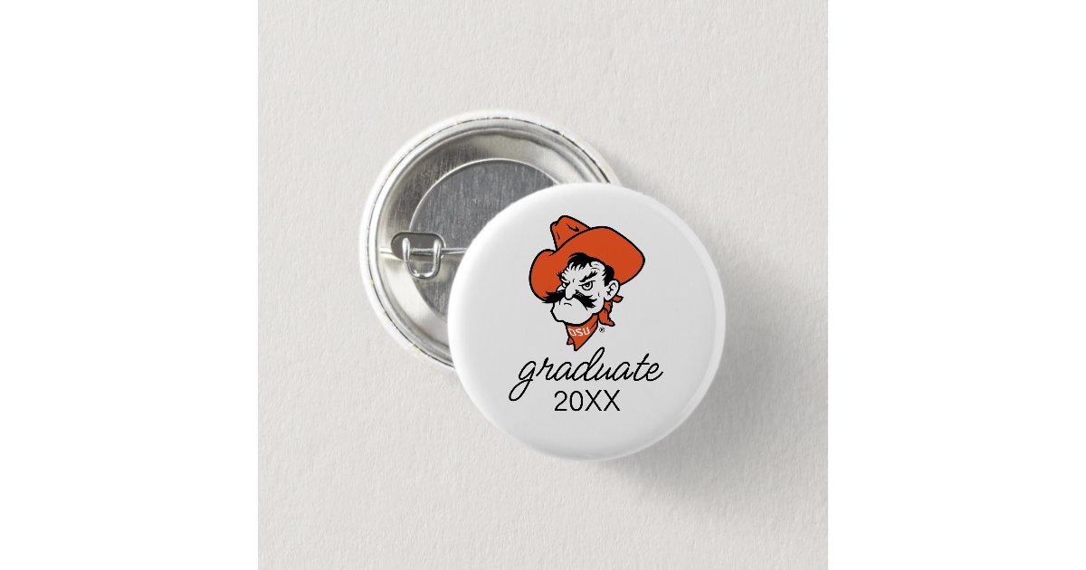 Oklahoma State University | Pistol Pete Face Button | Zazzle