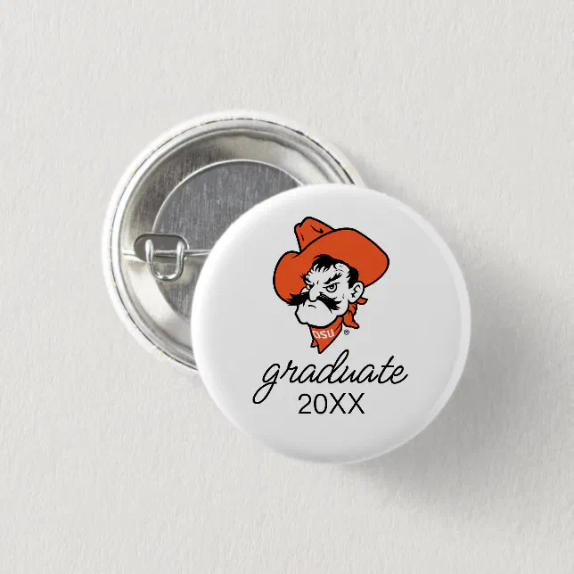 Oklahoma State University | Pistol Pete Face Button | Zazzle