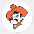 Oklahoma State University | Pistol Pete Face Classic Round Sticker | Zazzle