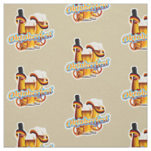 Oktoberfest Beer Festival Beer Bottle Caps Fabric | Zazzle