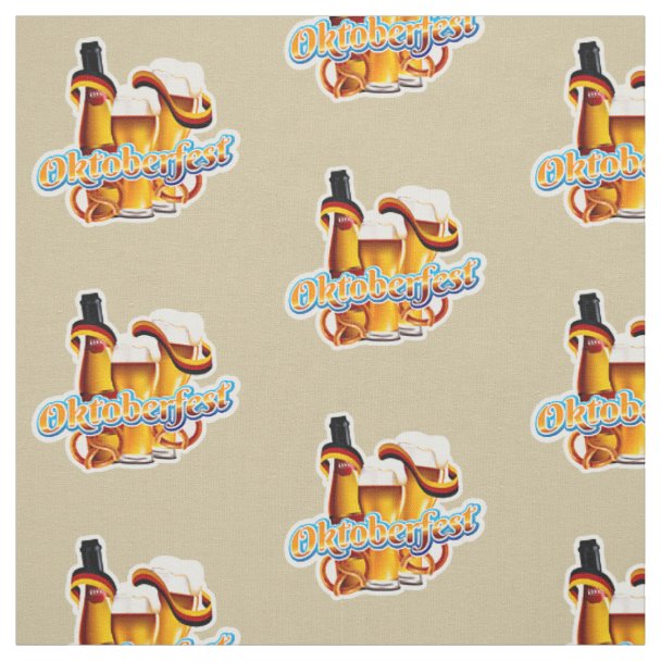 Oktoberfest Beer Festival Beer Bottle Caps Fabric | Zazzle