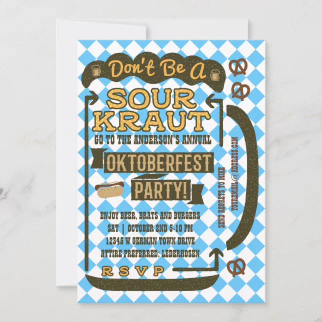 Oktoberfest Beer Funny October Drinking Party Invitation | Zazzle