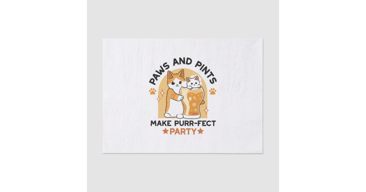 Oktoberfest Cat Party Paws and Pints Tissue Paper | Zazzle