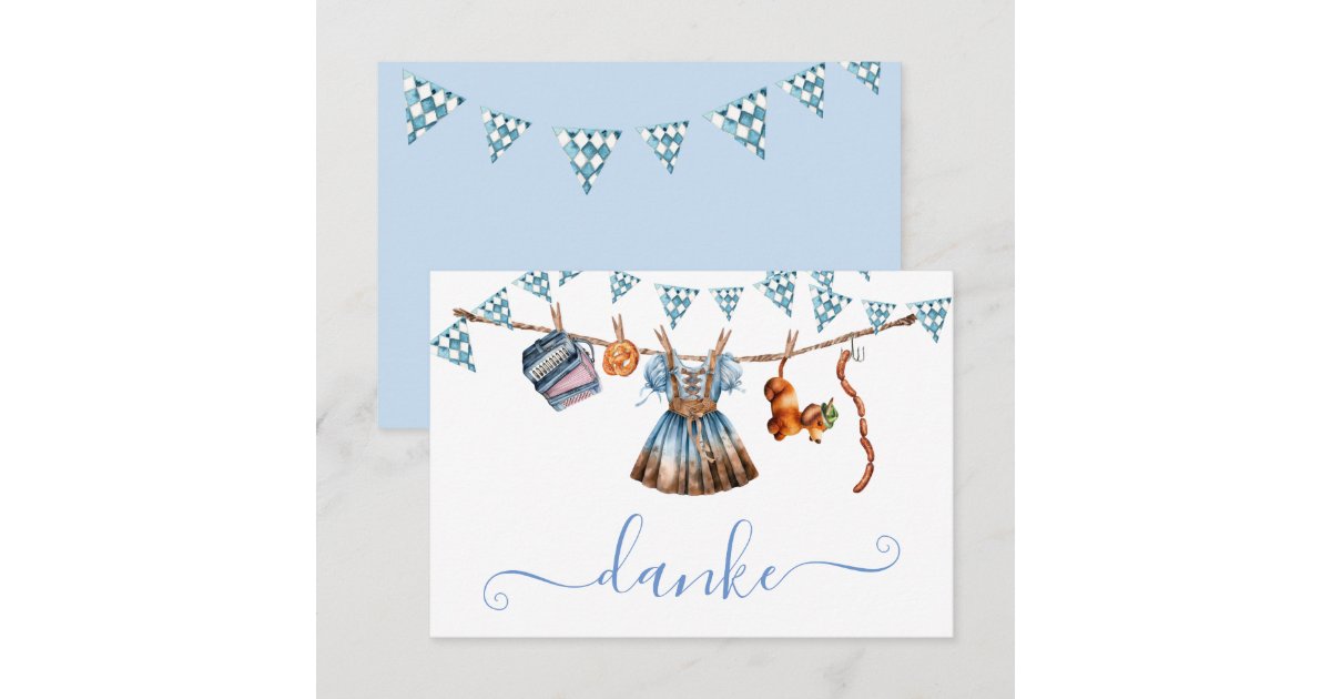 Oktoberfest Danke Thank You note Invitation | Zazzle