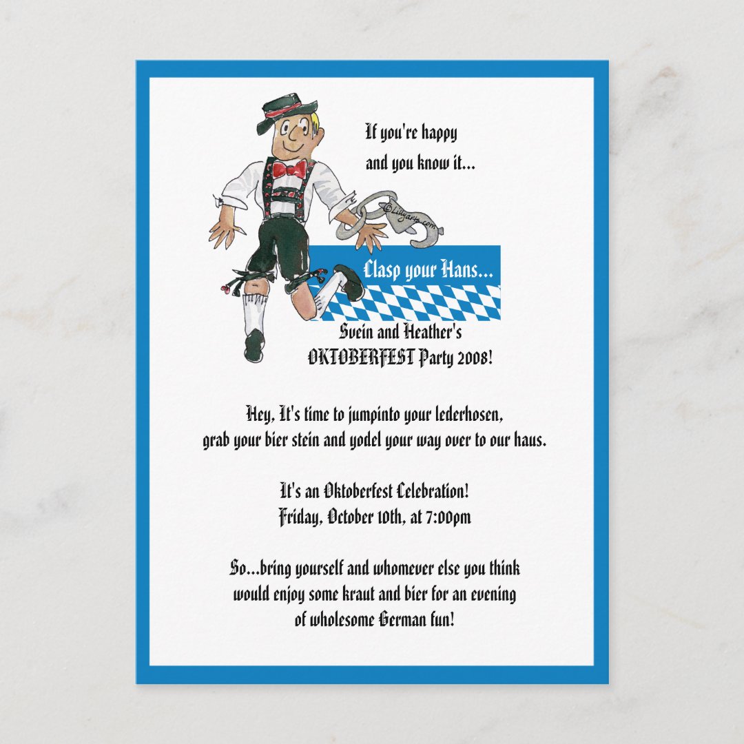 Oktoberfest Invitation Personalized Postcards | Zazzle