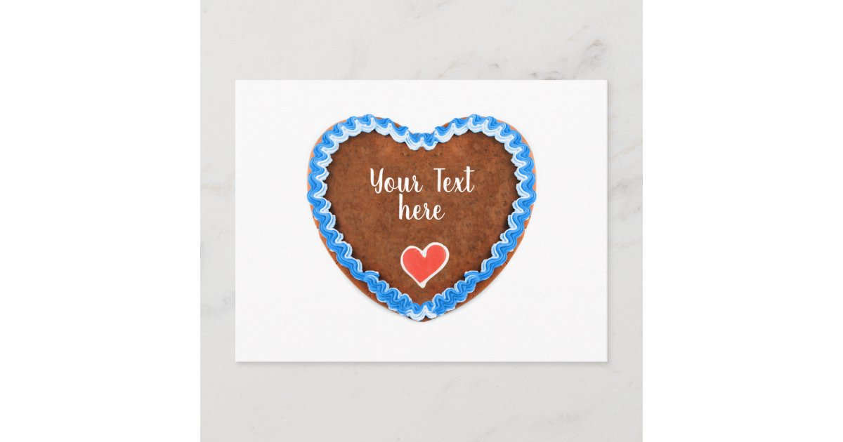 Oktoberfest Lebkuchen Herz mit Copy space Postcard | Zazzle