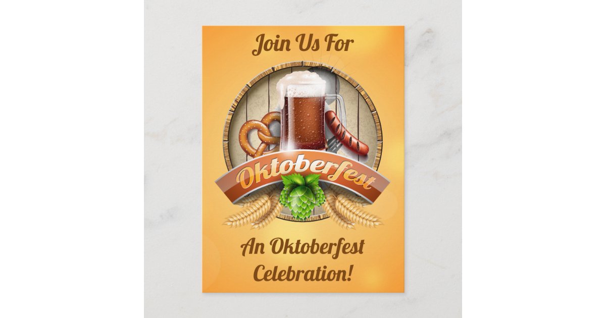 Oktoberfest Octoberfest Party Invitation Postcard | Zazzle