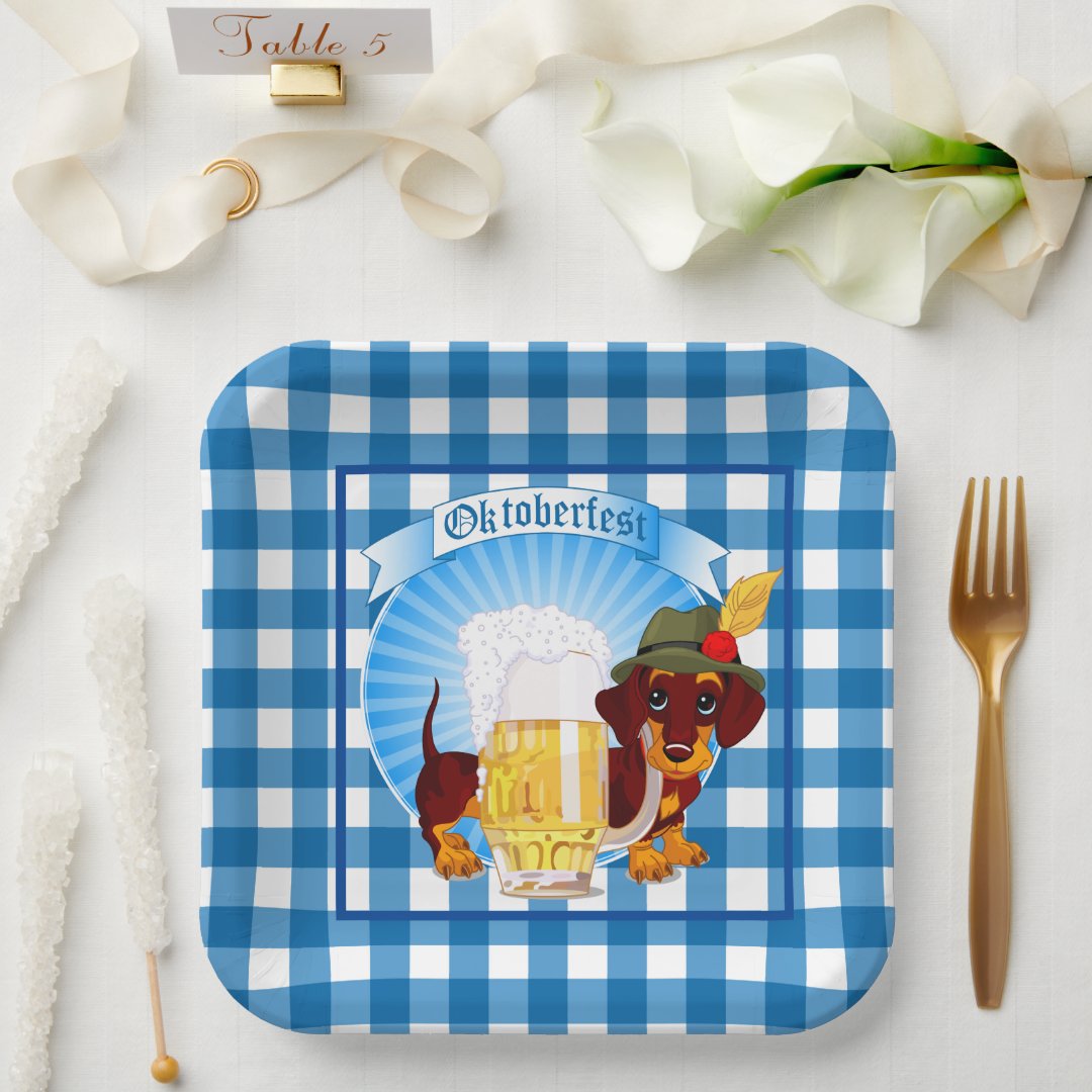 Oktoberfest Wiener Dog Paper Plates | Zazzle