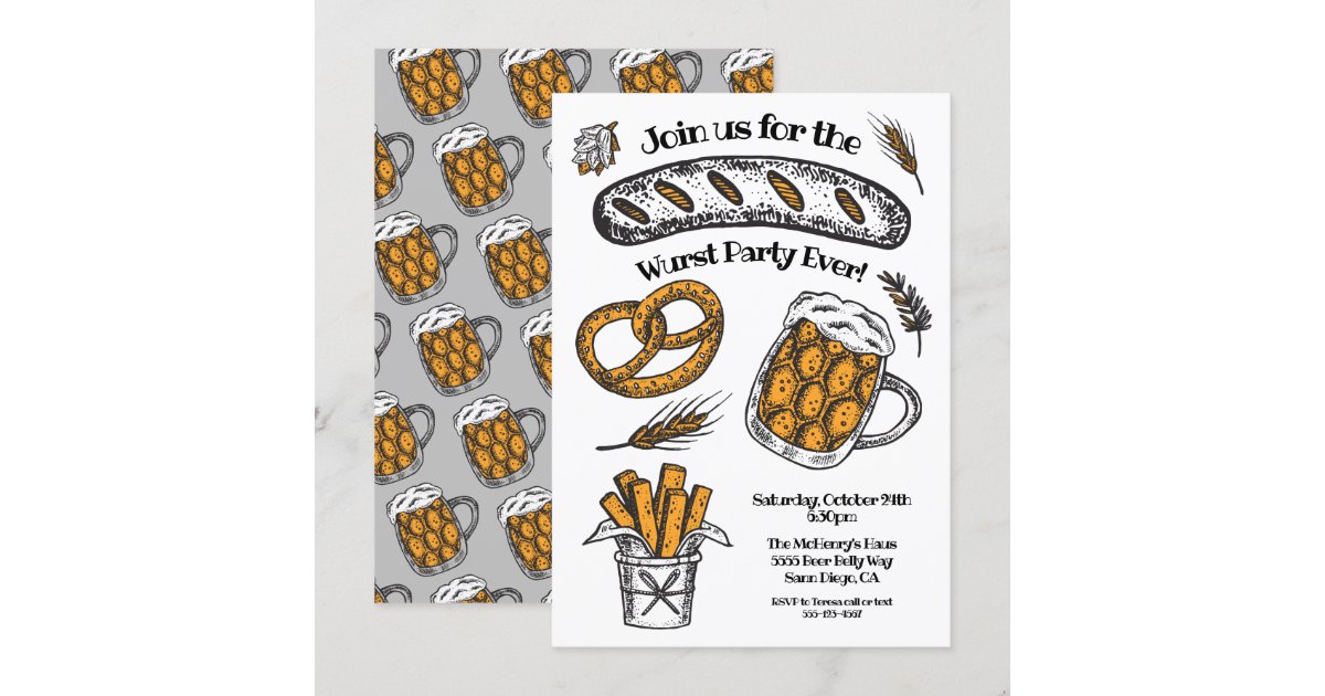 Oktoberfest Wurst Party Ever Invitation | Zazzle