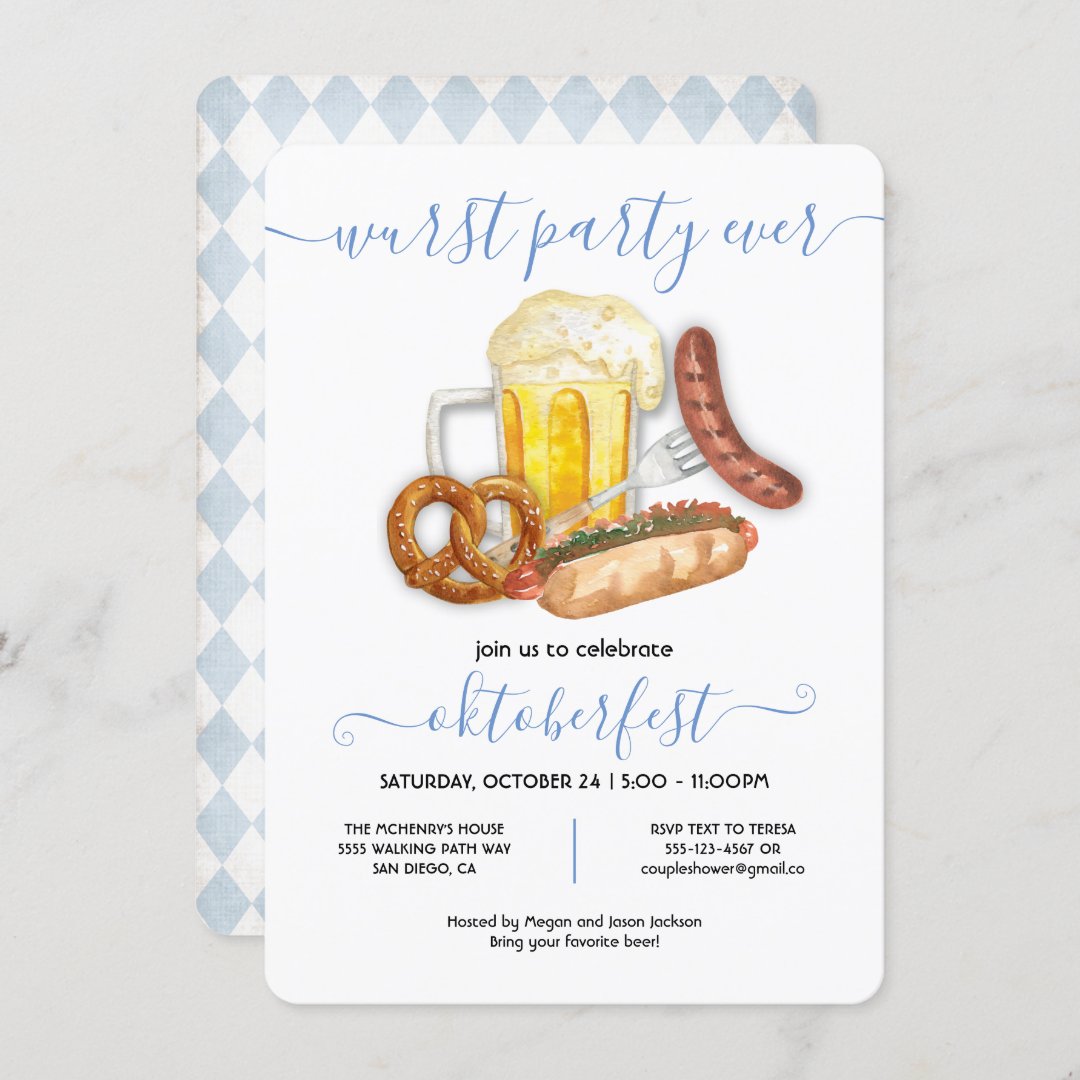 Oktoberfest Wurst Party Ever Modern Invitation | Zazzle