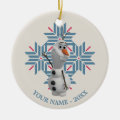 Olaf | Blue Snowflake Personalized Add Your Name Ceramic Ornament | Zazzle