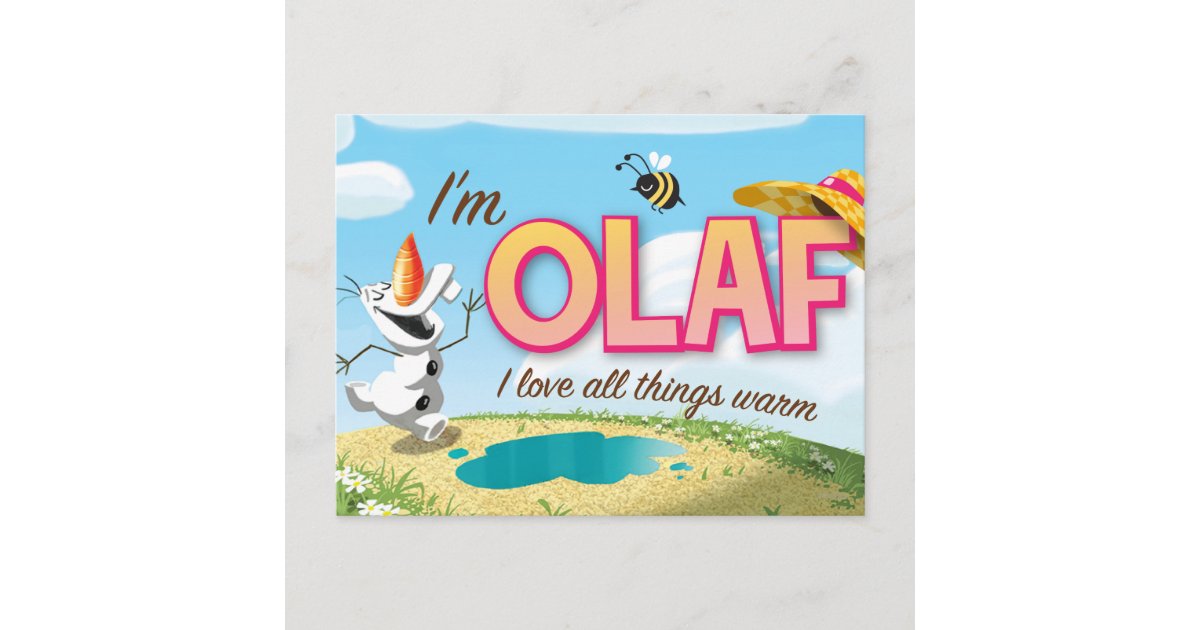 Olaf | I Love All Things Warm Postcard | Zazzle