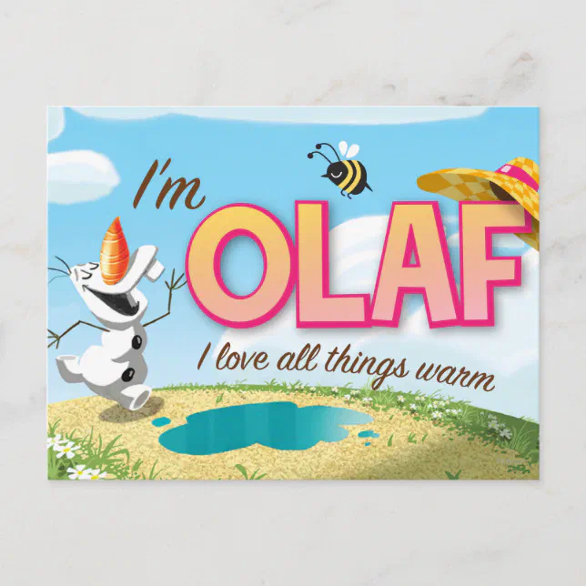 Olaf | I Love All Things Warm Postcard | Zazzle