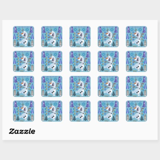Olaf | Snow Magic Square Sticker | Zazzle