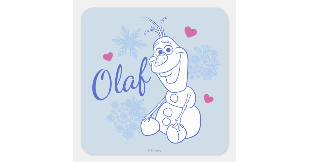 Olaf | Snowflakes Square Sticker | Zazzle