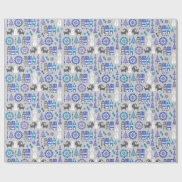 Olaf | Warm Hugs All Around Pattern Wrapping Paper | Zazzle